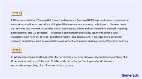 Solved What Are The Differences Between Zenmap Gui Nmap And Nessus