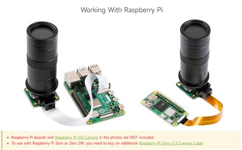 Waveshare 100x Industrial Microscope Lens C Cs Mount Compatible With Raspberry Pi Hq Camera