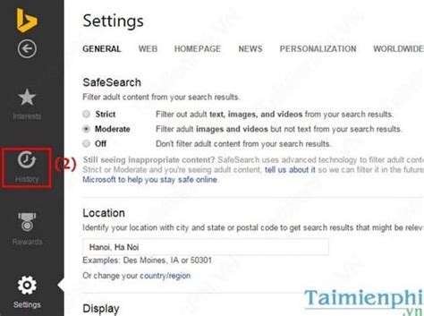 Clear History Search Engine Bing