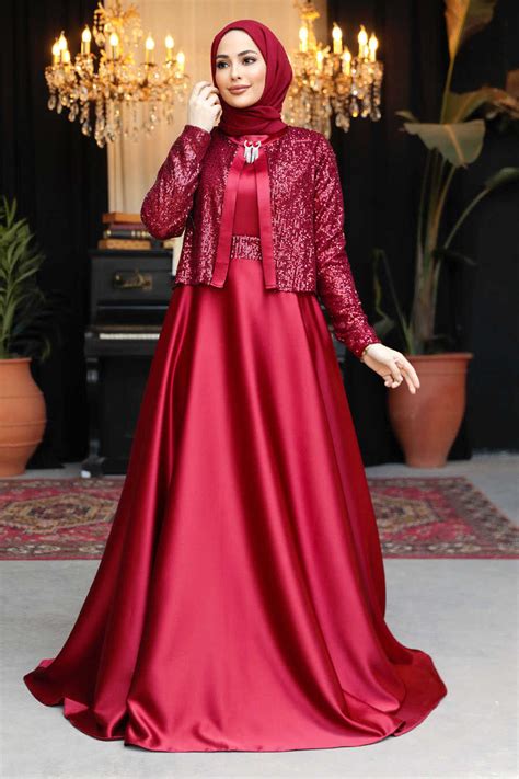 Modest Claret Red Plus Size Evening Gowns 25881br Neva