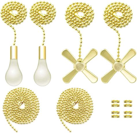 Gold Ceiling Fan Pull Chain Set Including Extra 39 4 Inches Copper Beaded Ball Fan Pull Chain