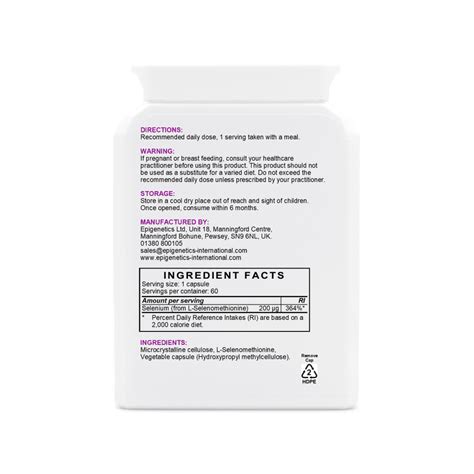 Selenium Methionine Pack Of 60 Capsules Epigenetics