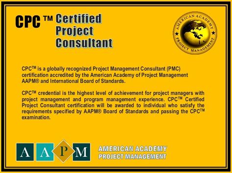 Certified Project Consultant Cpc