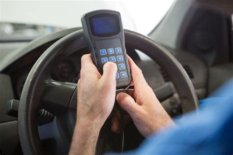 Mechanic Using Diagnostic Tool In The Car Stock Photo Image Of Diagnostic Problems 49280206