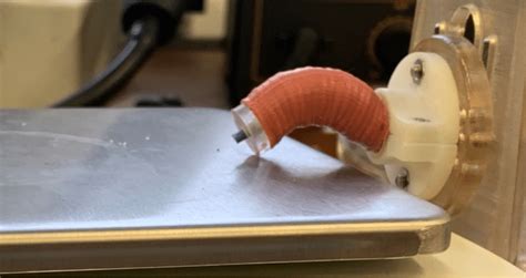 experimental setup used to measure the lateral force of the soft