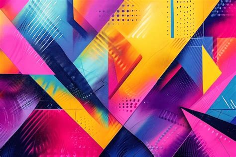 Premium Photo Vibrant And Abstract Background With Geometric Patterns
