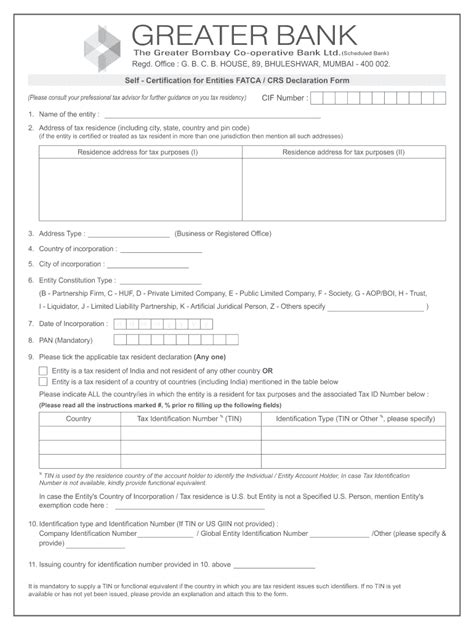Fillable Online Self Certification For Entities Fatca Crs Declaration Form Fax Email Print Fillable Online Self Certification For Entities Fatca Crs Declaration Form Fax Email Print