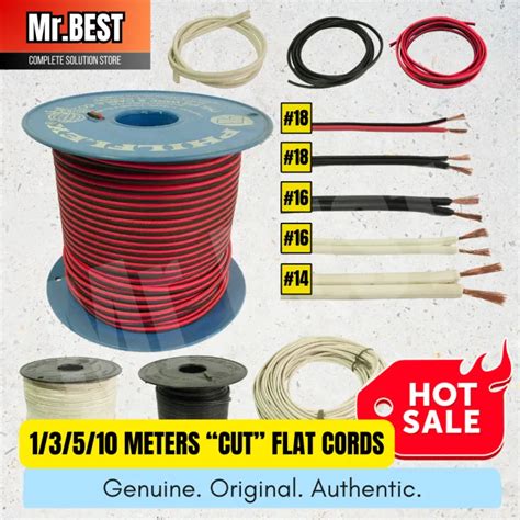Omega Flat Cord Wire And Philflex Speaker Wire 182 162 142 1m 3m