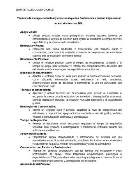 Técnicas De Manejo Conductual Y Emocional Que Los Profesionales Puedan