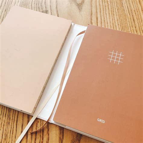 Grid Notebook With Page Numbers Index And Pen Test Page Interchangeable Cover Cream Pages