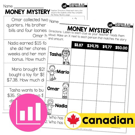 Lucky To Learn Math Canadian Money Two Step Addition Money Word