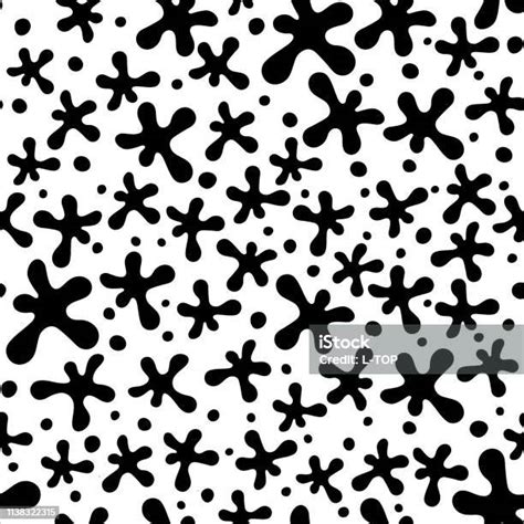 완벽 한 패턴입니다 흰색 바탕에 검은 반점 만화 스타일에서 벡터 일러스트 레이 션입니다 가능성에 대한 스톡 벡터 아트 및 기타