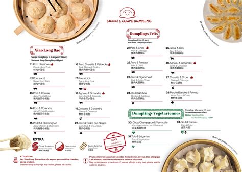 Menu Sammi Soupe Dumpling