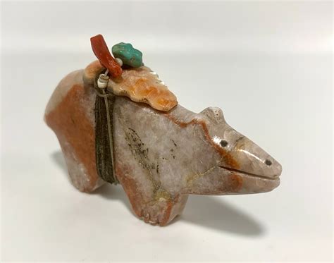 1970s Native Zuni Carved Stone Bear Fetish By Edna Leki D Etsy