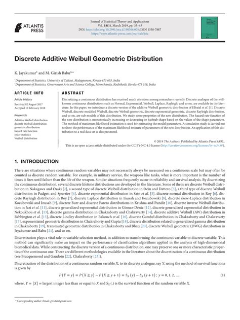 Pdf Discrete Additive Weibull Geometric Distribution