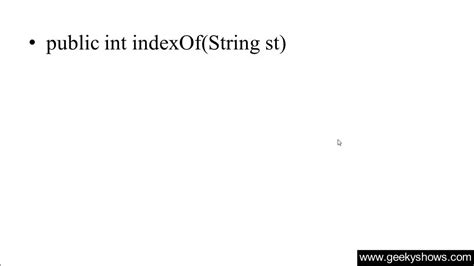 261 Indexof And Lastindexof Method In Java Programming Hindi Youtube