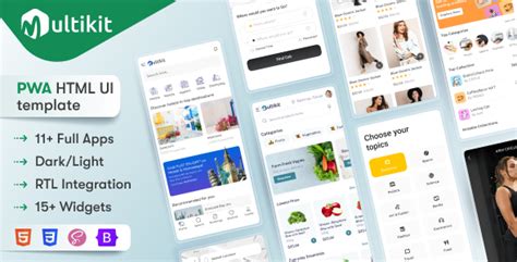Multikit 11 In 1 Multi Purpose Pwa Html Mobile App Template Ready To Use Developer Friendly