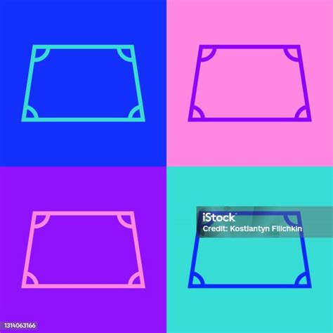 팝 아트 라인 급성 사다리꼴 모양 아이콘 색상 배경에 격리 벡터 0명에 대한 스톡 벡터 아트 및 기타 이미지 0명 개념 교육 Istock