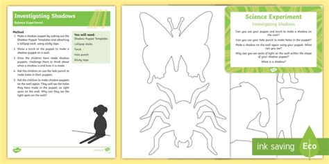 Eyfs Investigating Shadows Science Experiment And Prompt Card Pack