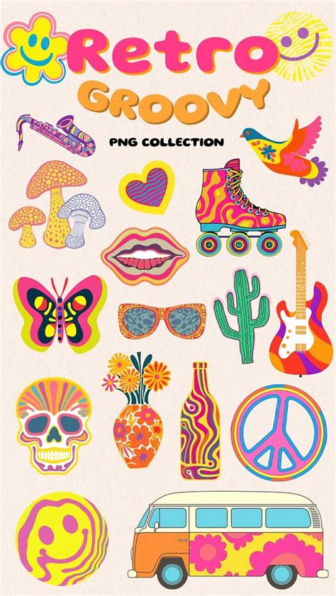 Editable Retro Groovy Design Element Premium Editable Design Rawpixel