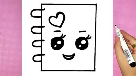 How To Draw A Cute Notebook Drawing A Notebook Step By Step YouTube