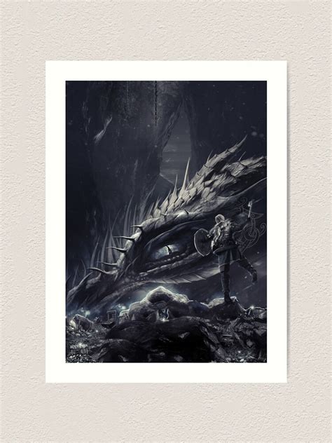 Sigurd Meets Fafnir Art Print For Sale By Ikaruna Redbubble