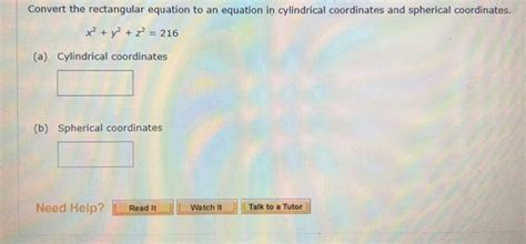Solved Convert The Rectangular Equation To An Equation In
