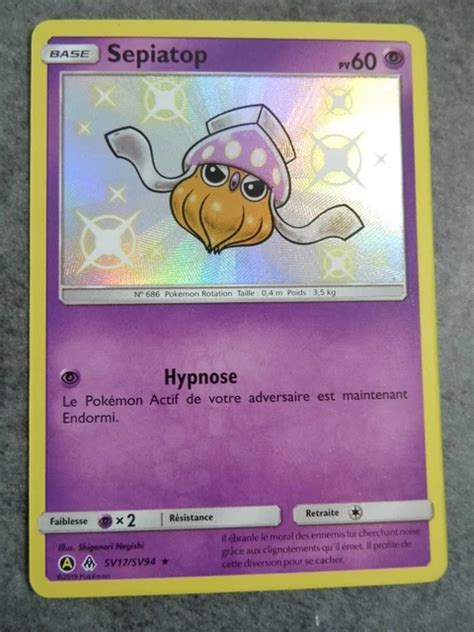 Carte Pokemon Sepiatop Shiny Sv17sv94 Sl115 Destinées Occultes Vf 7
