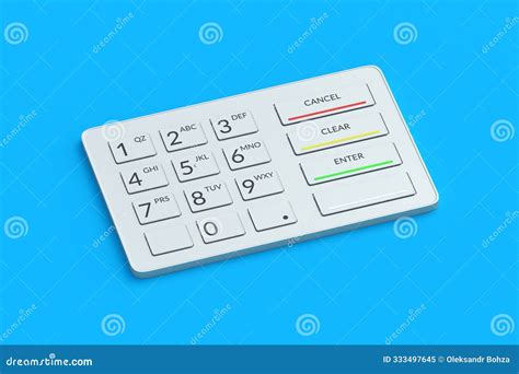 Atm Keypad On Blue Background Cash Dispenser Keyboard Stock Illustration Illustration Of
