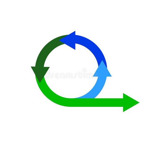 Colorful Rounded Off Arrows Arrows Movement Circle Vector Illustration Stock Picture Stock
