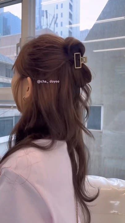 초간단 꾸안꾸 반묶음 💘💓💕 머리묶기 긴머리스타일 반묶음 셀프헤어스타일링 레이어드c컬펌 앞머리 Youtube