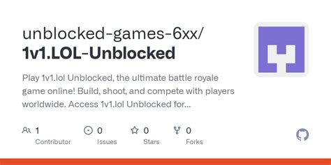 Github Unblocked Games 6xx1v1lol Unblocked Play 1v1lol Unblocked The Ultimate Battle