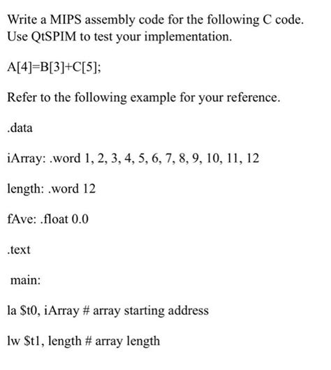 Solved Write A Mips Assembly Code For The Following C Code