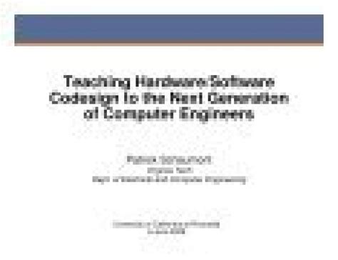 Teaching Hardwaresoftware Codesign To The Next Generation Of
