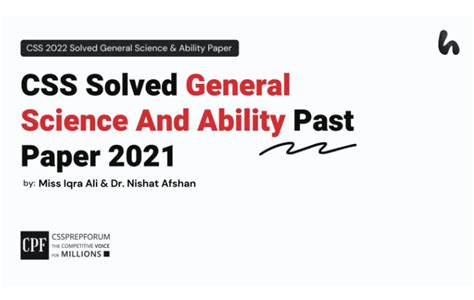 Css Solved General Science And Ability Gsa 2021 Paper
