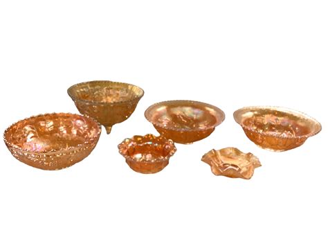 Lot Marigold Carnival Glass Bowls
