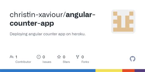 GitHub Christin Xaviour Angular Counter App Deploying Angular