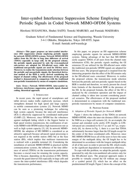 Pdf Inter Symbol Interference Suppression Scheme Employing Periodic