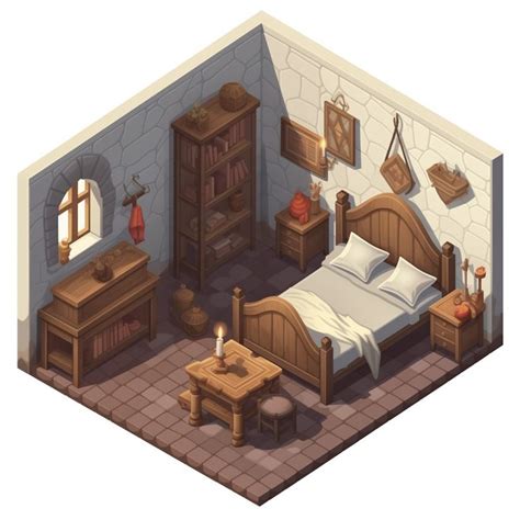 Isometric Room Illustration Interior Design Art Isometric Art Fantasy Rooms
