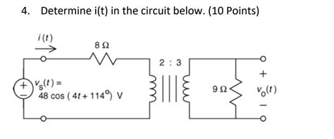 solved 4 determine i t in the circuit below 10 points