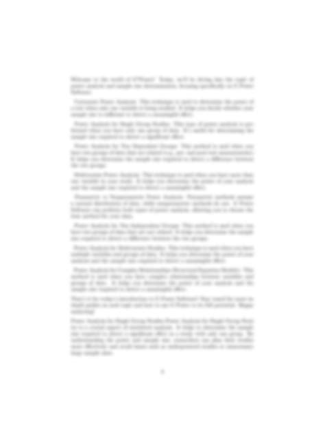 Solution Power Analysis Sample Size Calculation Using Gpower Software