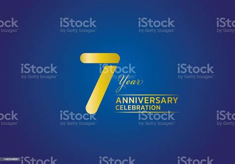 7 주년 기념 축하 로고 타입 골드 컬러 벡터 7 번째 생일 로고 7 숫자 기념일 배너 초대 카드 및 포스터에 대 한 기념일 디자인 요소 숫자 디자인 벡터 Seventh