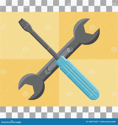 Driver And Spanner Vector Illustration Decorative Design Stock Vector