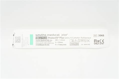 Smiths Medical 3065 Protectiv Plus Safety Iv Cath 18g X 1 14inch