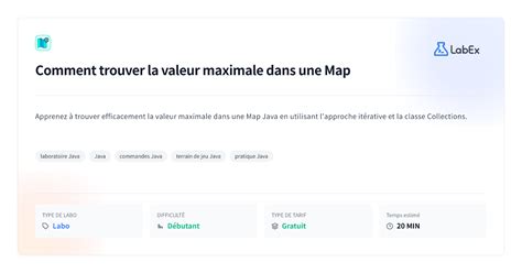 Trouver La Valeur Maximale Dans Une Map Java Labex
