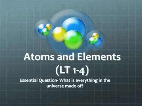 Atoms And Elements Structure Subatomic Particles