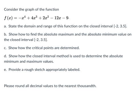 solved consider the graph of the function f x —4 4x3