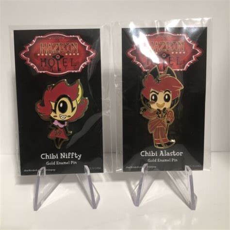 Hazbin Hotel Chibi Niffty Chibi Alastair Golden Enamel Pins 4697200390