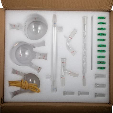 2440 Joints Organic Chemistry Lab Glassware Kit 32pcs Borosilicate Glass Purification