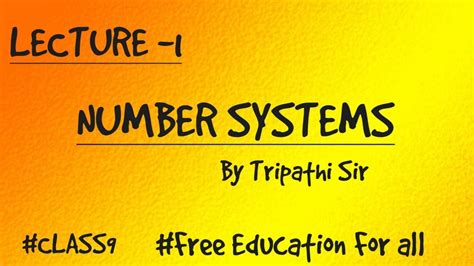 Introduction To Number System Youtube